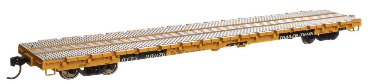 Walthers Mainline 910-5403 - 60' Pullman-Standard Flatcar Trailer Train (OTTX) 90075 - HO Scale ...